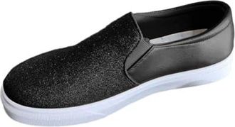 Generic Mocassins d&eacute;contract&eacute;s &agrave; paillettes pour femme - Couleur unie - &Eacute;l&eacute;gantes - L&eacute;g&egrave;res - Classiques - Confortables - Large largeur - Chaussures plates &agrave; 