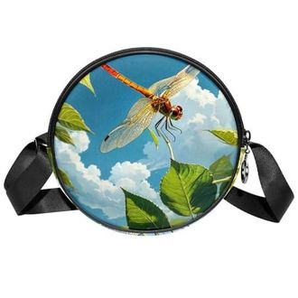 Generic Sac &agrave; bandouli&egrave;re rond pour femme, joli petit sac &agrave; bandouli&egrave;re avec fermeture &eacute;clair, bretelles r&eacute;glables, sac &agrave; main rond d&eacute;contract&eacute; pour femmes et