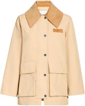 Ganni Veste midi &agrave; col contrast&eacute;