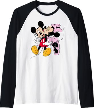 Disney Mickey Mouse And Minnie Kiss Valentine Raglan