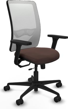 Piqueras y Crespo B&uuml;rostuhl Zulema mit 3D-Armen, h&ouml;henverstellbare Lendenwirbelst&uuml;tze, ausgestattet mit Syncro/Traslack und Schneideschaum, Wei&szlig;/Dunkelbraun