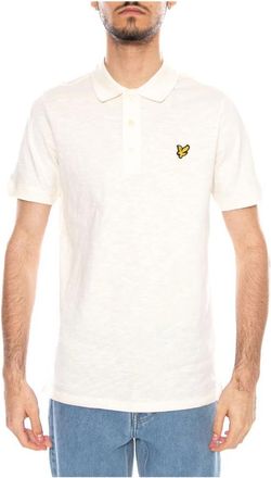 Lyle & Scott Homme, Tops, Blanc, Taille: M Polo en maille flamm&eacute;e fine