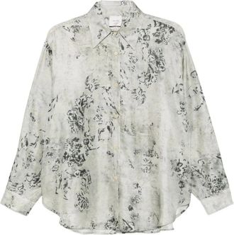 Alysi Femme, Blouses et Chemises, Multicolore, Taille: 38 FR Chemise Boutonn&eacute;e &agrave; Imprim&eacute; Floral