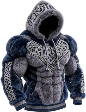 Generic Vestes pour femmes 2026 Pull &agrave; capuche en polaire douce pour lautomne et lhiver Veste chemise en flanelle avec poches avant, bleu, 4XL