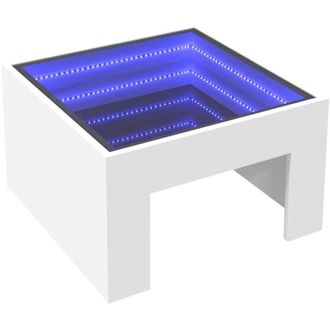 vidaXL Table basse avec led infini blanc 50x50x30 cm Vidaxl