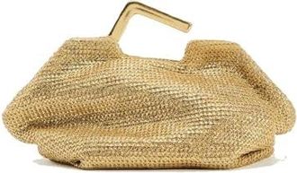 Generic NYSBH Sac dor&eacute; avec poign&eacute;e en m&eacute;tal, sac &agrave; main tiss&eacute;, sac de robe de soir&eacute;e, pochettes en m&eacute;tal tendance pour femme