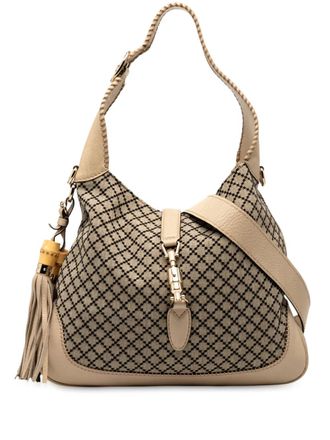 Gucci sac port&eacute; &eacute;paule New Jackie m&eacute;dium en toile (2000-2015) - Marron