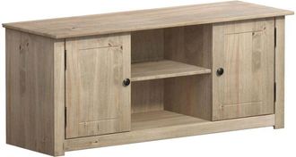 Home Discount Panama TV-Schrank aus Massivholz mit 2 Türen und 1 Regalboden, Kiefer