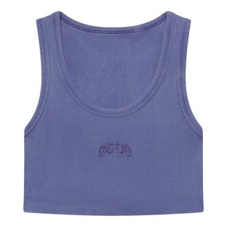 GCDS Gcds, Femme, Tops, Violet, Taille: 34 FR Top Court en Jersey C&ocirc;tel&eacute;