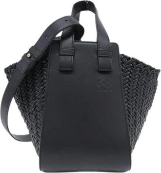 Loewe Pre-owned Sac bandouli&egrave;re Hammock Compact en cuir de veau et dagneau - Femme - Pre-owned - Noir - Taille: ONE Size
