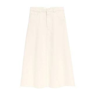 Ami Femme, Jupes, Beige, Taille: 34 FR Long Cotton Skirt