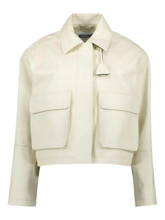Moschino veste de moto en cuir - Tons neutres
