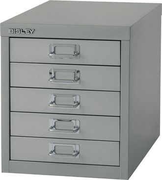 Bisley MultiDrawer(TM), 12er Serie, 5 Schubladen à H 51 mm, DIN A4, Farbe: Silber