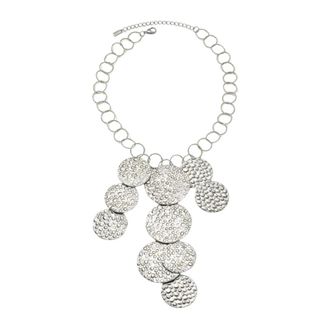 Dansk Copenhagen Vilja Waterproof Silver Stainless Steel Short Statement Necklace - Hammered/Polished Finish - - Accessories - Damen - Grau - ONE SIZE