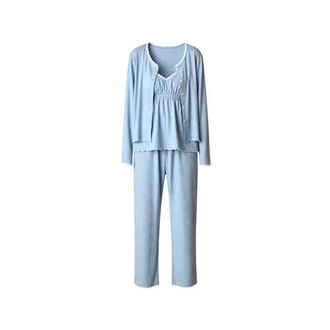 Generic YUJIEBB Ensemble de pyjama &agrave; manches longues en coton pour femme Printemps Automne Maison Confortable Respirant V&ecirc;tements de nuit avec coussinet de po