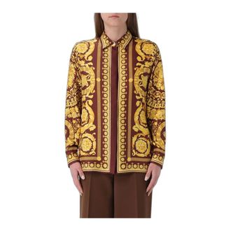 Versace Barocco Print Seidenhemd - - Blouses & Shirts - Damen - Mehrfarbig - M