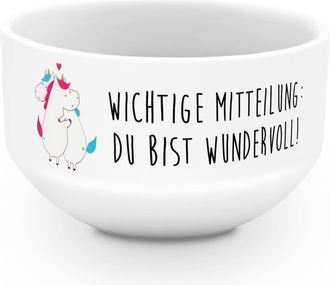 Mr. & Mrs. Panda Müslischale Einhorn Mitteilung - Geschenk, Unicorn, Müslischüssel, Lustig, Müsli Schalen, Liebe, Ehe, Suppenschüssel, Valentinstag, dessertschale, frü