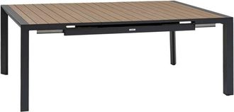 Hesperide Hesperide - Table de jardin extensible carr&eacute;e &Eacute;vasion effet bois honey & argile 10 places lates en aluminium - Hesp&eacute;ride