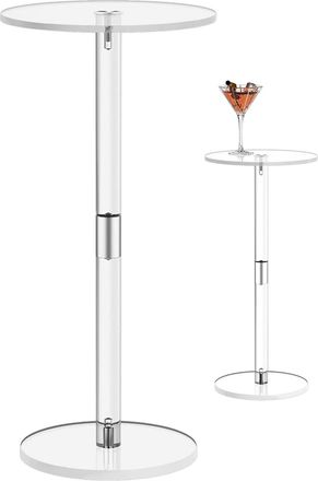 Generic Assistententisch aus Acryl - Beistelltisch für Getränke | Beistelltisch, rund, klein, transparent | hohe Acryltafel für Getränke | moderne Hilfstafel 