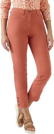 Damart Pantalon 7/8&egrave;me Boutons Bas De Jambes pour Femme, Coupe Ajust&eacute;e, Abricot, 46