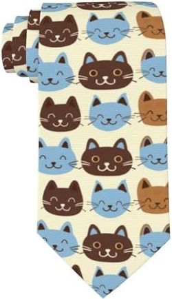 Generic Visage De Chat Coloré Cravate Décontractée Cravate Homme Élégante Cravates Hommes Pour Événements Mariage Adultes