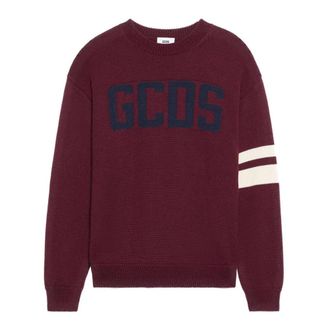 GCDS Logo Regular Sweater - - Knitwear - Herren - Rot - 2XL