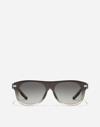 Dolce & Gabbana Metal Plaque Sunglasses - Frau Neuheiten Gradient Striped Grey Onesize