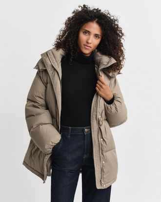 GANT Damen Mittellange Daunenjacke (XXL) TAUPE BEIGE