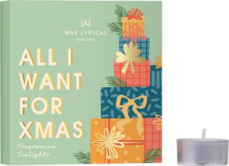 Wax Lyrical Box mit 9 Duft-Teelichtern, All I Want For Xmas, Gr&uuml;n, Einheitsgr&ouml;&szlig;e