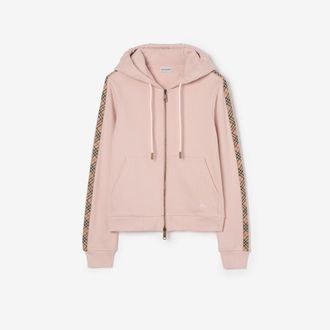 Burberry Hoodie zipp&eacute; en coton avec Check, Size: XXL