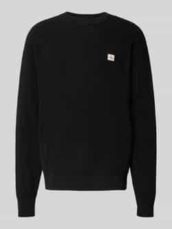 Calvin Klein Jeans Strickpullover mit Strukturmuster und Rundhalsausschnitt