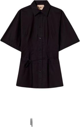 Plan C Plan C, Femme, Blouses et Chemises, Noir, Taille: 42 FR Chemise avec ceinture &agrave; nouer