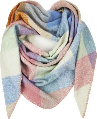 Glamexx24 Damenschal Damenhalstuch Herrenhalstuch Mehrfarbig mit Muster Winterschal sehr warm und weich XXL Schal für viele Angelegenheiten dreieckige Form