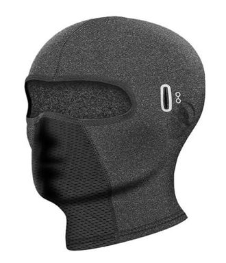 Generic Masque coupe-vent chaud pour lhiver, Gris court avec trou, M