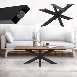 ML Design ML-Design Tischgestell Spider 98x58x43 cm, Schwarz, Kreuzgestell Kreuz X-Design Tischfüße Möbelfüße, Schwerlast Tischkufen Stahl, Metall Tischbeine, D