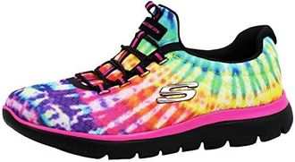Skechers Baskets Summits Looking Groovy pour Femme, Noir/Multicolore, 38.5
