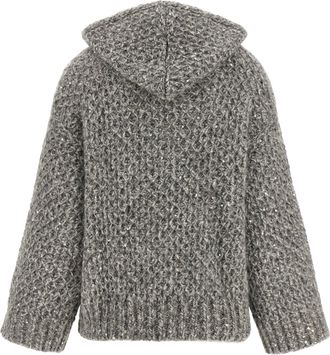 PESERICO Sequin-Embellished Alpaca Blend Cardigan - Gray