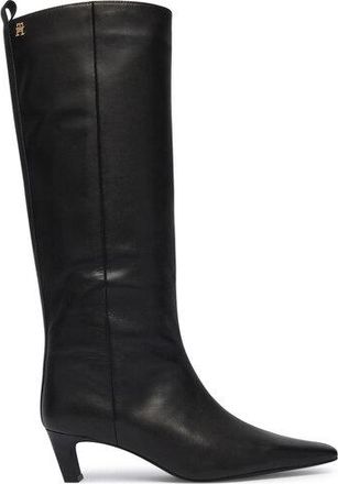 Tommy Hilfiger Stiefel Kitten Heel Leather High Boot FW0FW09568 Schwarz