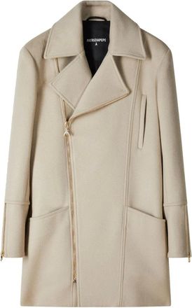 Patrizia Pepe Manteau en laine m&eacute;lang&eacute;e - Femme - Manteaux - Beige - Taille: 38 FR
