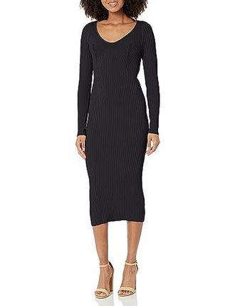 Guess Guess Womens Essential Long Sleeve Adele Sweater Dress, Jet Black