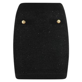 Elisabetta Franchi Femme, Jupes, Noir, Taille: 40 FR Jupe Tricot&eacute;e avec Sequins