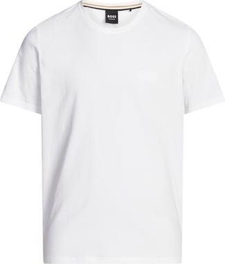 HUGO BOSS T-shirt uni à col rond en coton mélangé