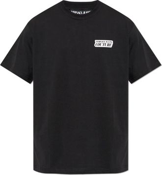 Versace Jeans Couture Homme, Tops, Noir, Taille: XL T-shirt en jersey de coton imprim&eacute;