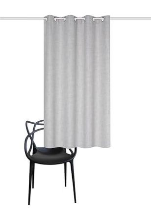 Home Wohnideen Fertigschal LINORA mit &Ouml;sen in Leinenstruktur, Blickdicht, Farbe:grau, Gr&ouml;&szlig;e:145 x 140 cm, Anzahl:1x