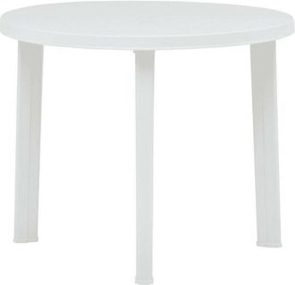 Les Tendances Table de jardin ronde plastique blanc Assoa