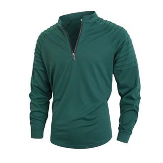 Generic Pull de golf l&eacute;ger &agrave; manches longues pour homme style occidental &agrave; s&eacute;chage rapide, vert fonc&eacute;, XXL