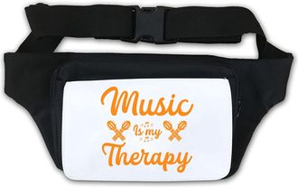 Generic Music is My Therapy Gürteltasche mit Gitarren-Logo, Weiß