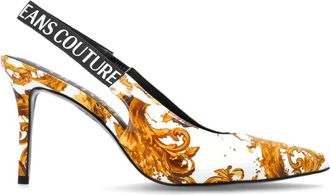 Versace Jeans Couture Femme, Chaussures, Blanc, Taille: 38 EU Escarpins &agrave; Talons Motif Barocco