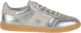 Hogan Femme, Chaussures, Gris, Taille: 37 1/2 EU Baskets en Cuir Cool avec Semelle Ambre