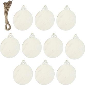 Amosfun 20 St&uuml;Ck DIY Weihnachtskugeln Aus Holz, Unbemalt F&uuml;R Bastelprojekte, Weihnachtsbaum Dekoration, Perfekte Holzanh&auml;Nger F&uuml;R Kreative Weihnachtsgestaltun